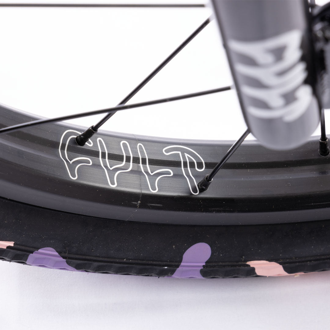 Cult Juvenile 18" BMX Bike 2024 Black, Purple Tyres | Cult
