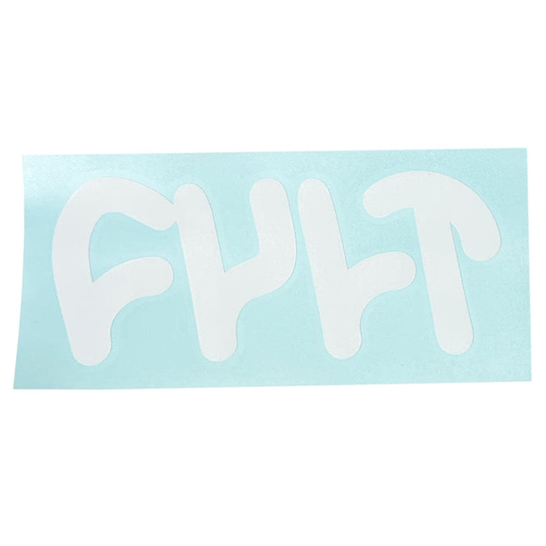 Cult Thick Logo Sticker - White | BMX stickers | Backyard BMX