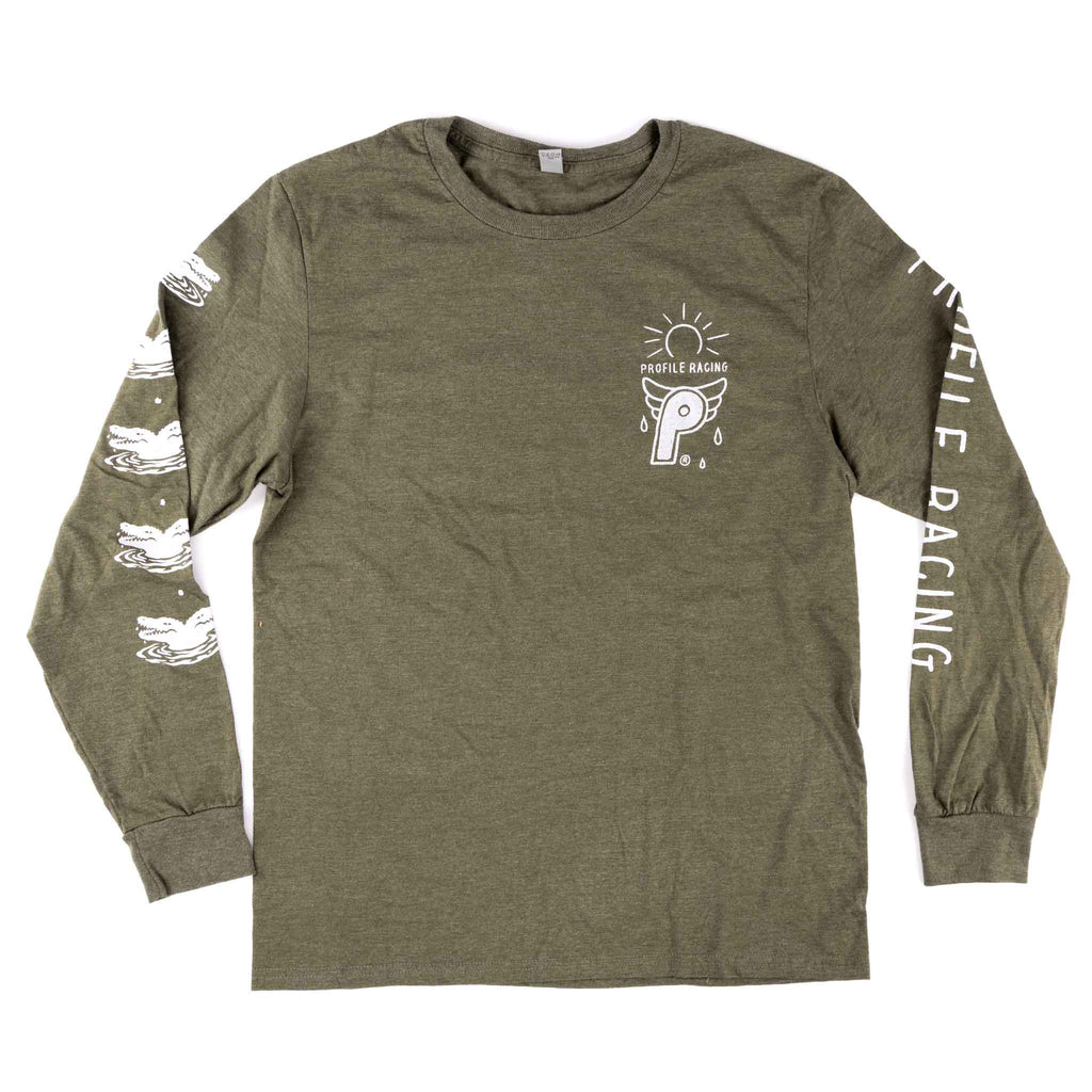 Profile Racing Two Headed Gator Long Sleeve T-Shirt Green