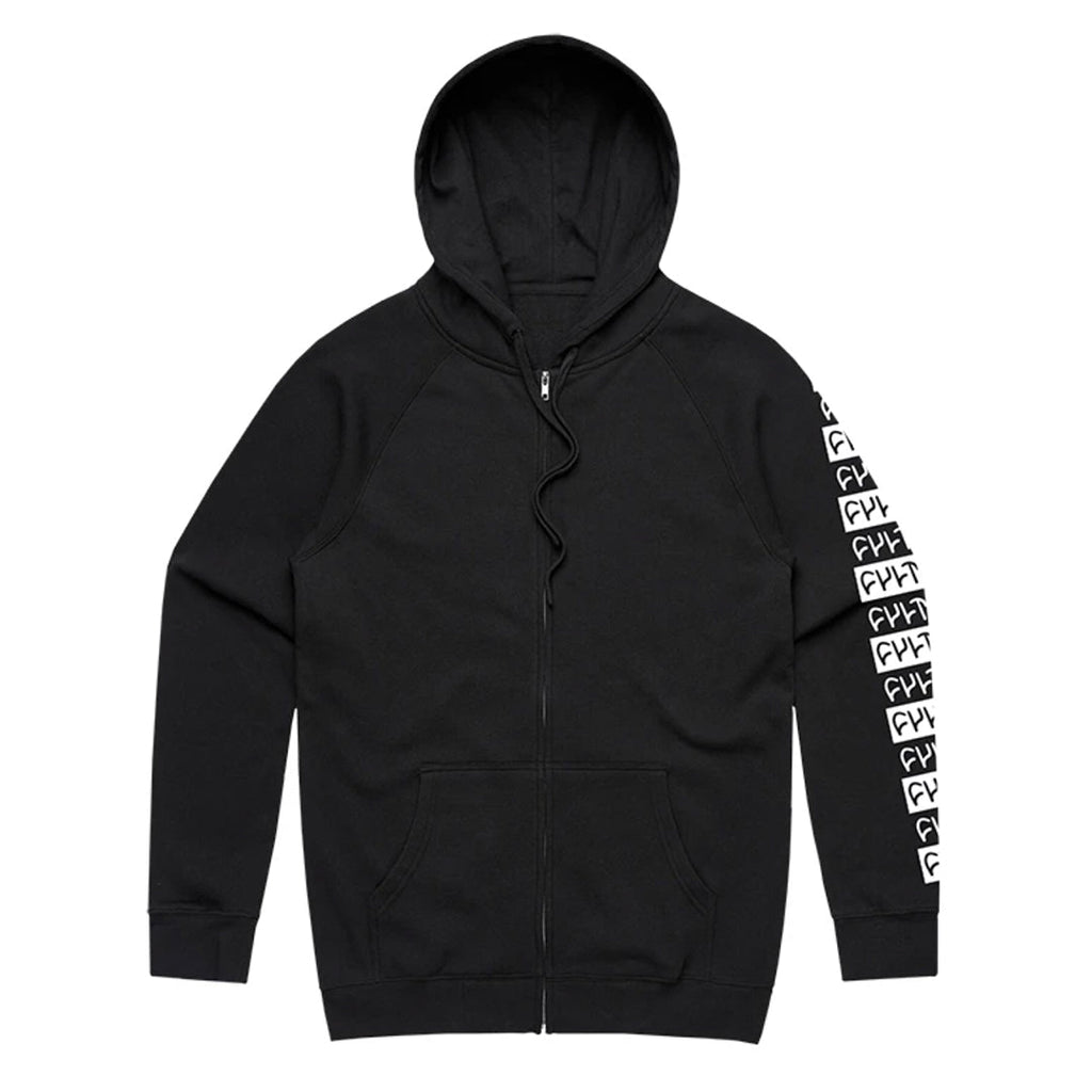 Cult Pattern Zip Up Hoodie - Black | Cult BMX | Backyard BMX